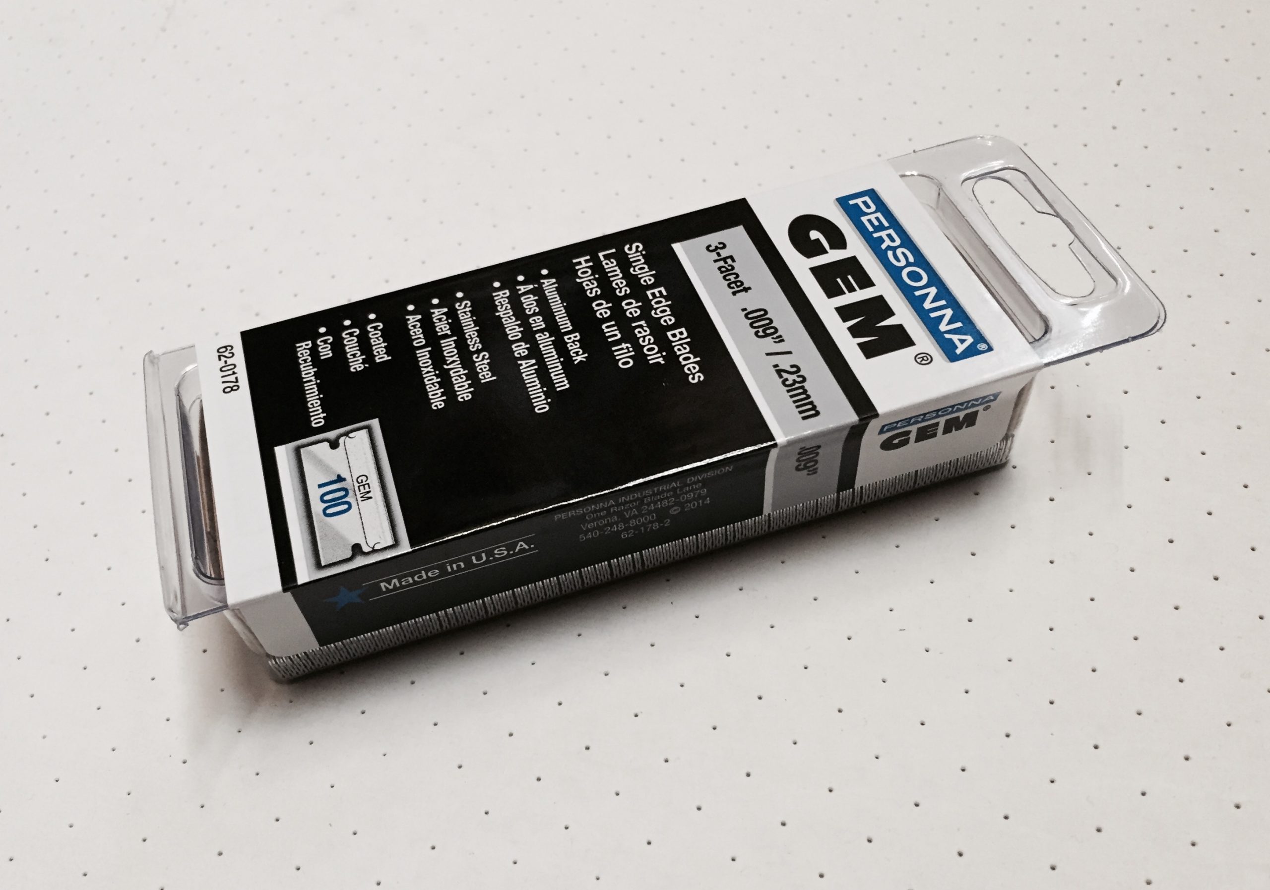 Personna GEM Single Edge Stainless Steel blade 0.009" thick - Blades ...