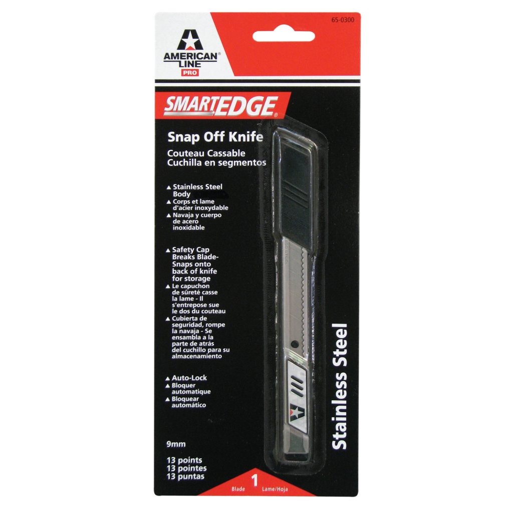 AMERICANLINE PRO 9MM STAINLESS STEEL SNAP OFF KNIFE - Blades And Knives ...