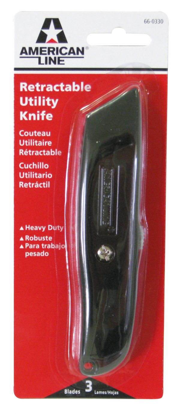 Americanline Metal Utility Knife c/w 3 blades - Blades And Knives Direct